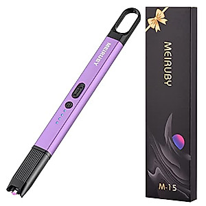 MEIRUBY Lighter Candle Lighter Rechargeable Electric Lighter USB Lighter Arc Lighters for Candle Camping BBQ Purple