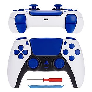 Z&Hveez Replacement Buttons Kit for PS5 Controller, D-pad & Action Buttons & L1 R1 L2 R2 Triggers & Faceplate Cover, Full Set Buttons with Repair Tools For DualSense Controller (Blue)