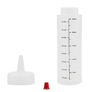 12 Pack 8 oz Plastic Squeeze Bottles,Polyethylene Durable Plastic,Clear Bottles,Red Cap,for Ketchup,Condiments,BBQ Sauce,Dressing,Barbecue,Grilling,Crafts,Syrup and More