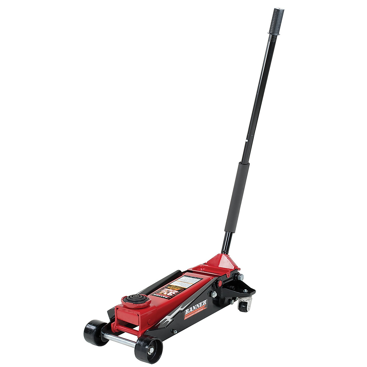Blackhawk B6350 Black/Red Fast Lift Service Jack - 3.5 Ton Capacity, 28 1/2" L x 13 3/4" W x 6 1/2" H