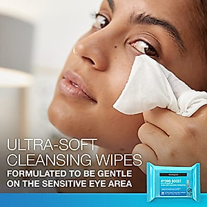 Neutrogena HydroBoost Facial Cleansing Makeup Remover Face Wipes with Hyaluronic Acid, Hydrating & Moisturizing Facial Towelettes Remove Dirt & Makeup, 100% Plant-Based Fibers, 2 x 25 ct
