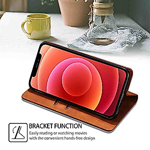 BANLEI2U Phone Cover Wallet Folio Case for Oppo REALME 7 PRO, Premium PU Leather Slim Fit Cover for REALME 7 PRO, Anti Shock, Light Brown