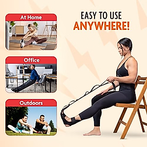 DMoose Fitness Foot & Calf Stretcher - Hamstring Stretcher for Plantar fasciitis, Achilles Tendonitis, Heel Spurs & Shin Splints - Yoga Stretching Strap for Back Pain - Flex Strap for Physical Therapy