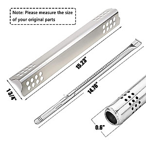Hisencn Grill Replacement Parts for Charbroil Tru Infrared 463242515 463242516 463243016 463367016 466242515 Grill Burner, Heat Plate Shield, Cooking Grates, G466-2500-W1, G466-0024-W1,G474-0017-W1