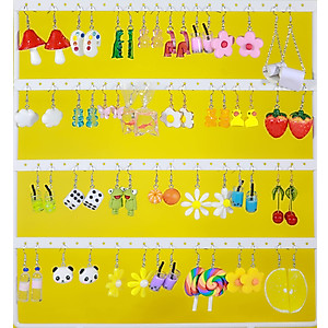 30 Pairs Cute Earrings Funny Weird Aesthetic Kawaii Quirky Indie Crazy Earrings Weirdcore Accessories Earrings Summer Lot Earrings Multiple Sets for Women
