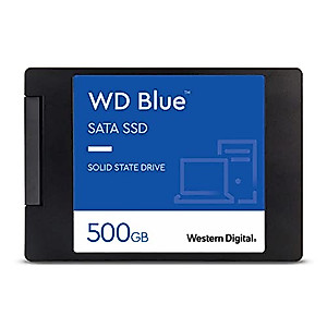 Western Digital 500GB WD Blue 3D NAND Internal PC SSD - SATA III 6 Gb/s, 2.5"/7mm, Up to 560 MB/s - WDS500G2B0A, Solid State Drive