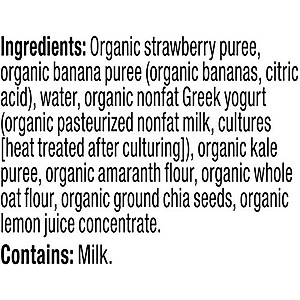 Plum Organics Mighty 4 Blends Strawberry Banana, Greek Yogurt, Kale, Oat & Amaranth, 4oz (Pack of 6)