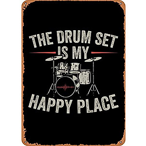 LAQII Metal Signs Drums Player Music Gift Room Decor Wall Decor Novelty Gift Musical Photo 8 x 12 inch