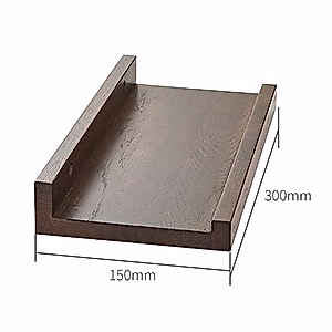 PIBM Stylish Simplicity Shelf Wall Mounted Floating Rack Shelves Solid Wood Tv Wall Bookshelf Save Space Bearing Strong Easy to Clean Bedroom, Black Walnut , 90x10cm