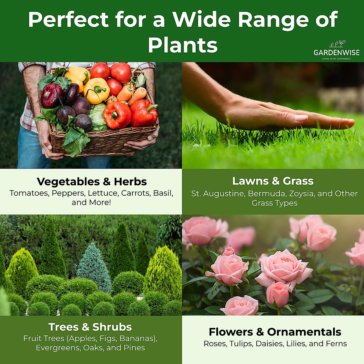 10-10-10 Plant Fertilizer Slow Release – 10 10 10 All Purpose Granular Garden Fertilizer for Fruit Trees, Evergreens, Vegetables, Arborvitae, Fig Trees, Shrubs, Pines, Oaks, Flowers (1 Quart)