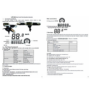 VBESTLIFE 36/48V 500W Electric Brushless Motor Controller Kit,Electric Bike Brushless Controller with LCD Display Throttle Grip Kit