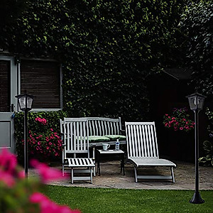 42 Inches Mini Street Post Outdoor Garden Solar Lamp Post Light Lawn - Adjustable (2 Pack)