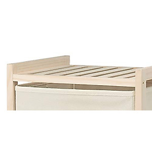 Whitmor 3 Drawer Wood Chest - Compact Design - Pull Out Fabric Bins - Natural Pine