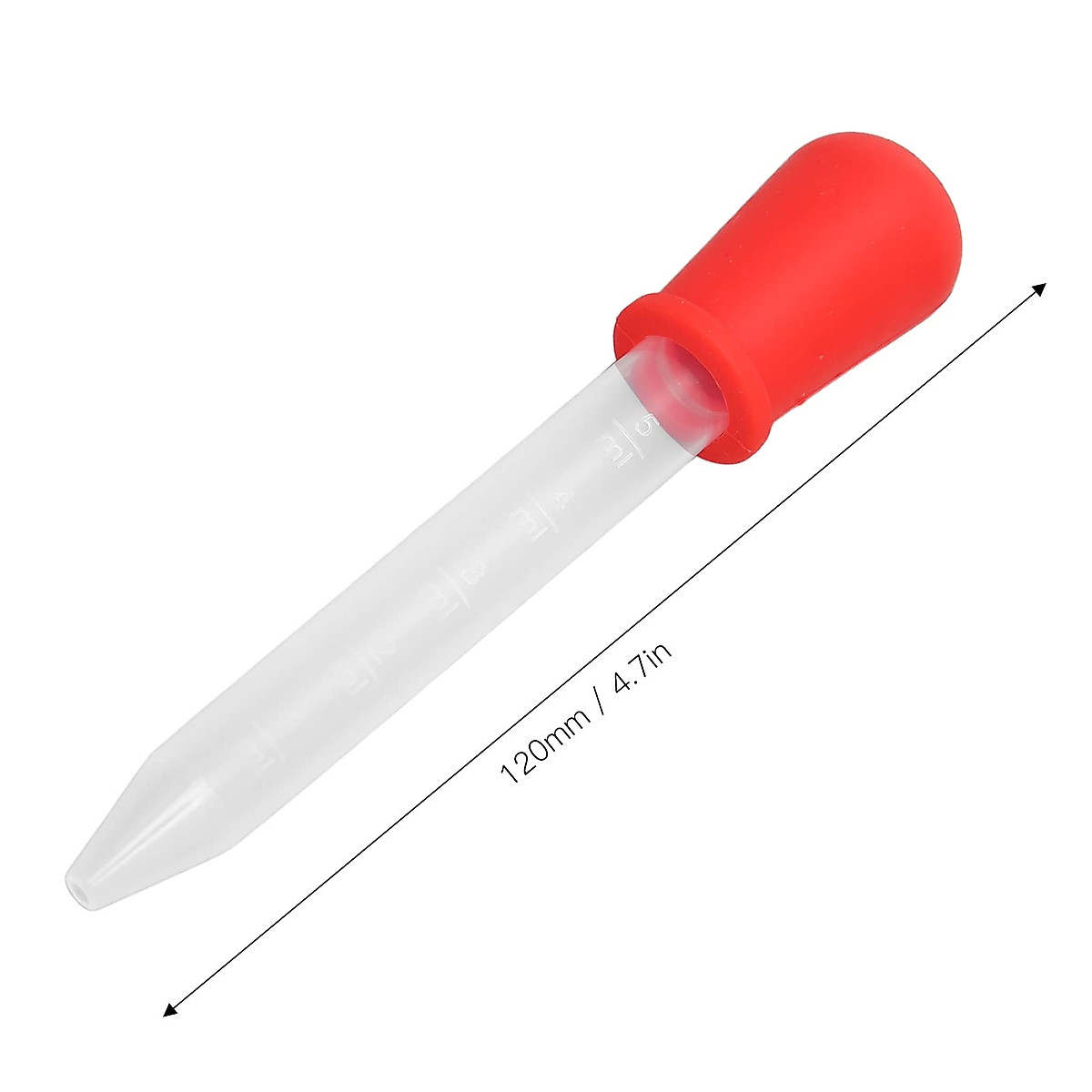 5Pcs Liquid Droppers, 5ml Silicone Material Easy Clean Making Disposable DIY Eye Dropper with Bulb Tip for Kids Candy (Red)
