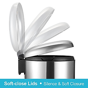 Fashionwu 30 Liter / 8 Gallon Trash Can, Round Kitchen Waste Bin, Double Separate Compartment Recycle Bin with Lid