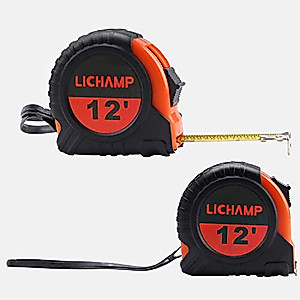 LICHAMP Tape Measure 12 ft, 8 Pack Bulk Easy Read Measuring Tape Retractable with Fractions 1/8, Measurement Tape 12-Foot by 1/2-Inch