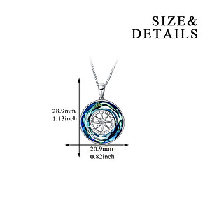AOBOCO Graduation Gifts for Women, 925 Sterling Silver Compass Pendant Necklace with Color-changed Crystal from Austria, College Graduation Gift for Her Women
