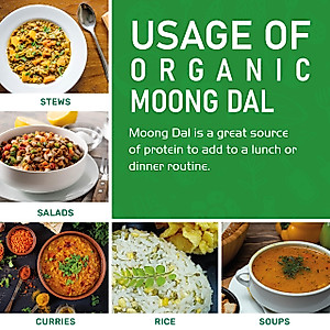 Jiva Organic Yellow Moong Dal 2 Pound - Non-GMO - Great for Kitchari - Split Mung Beans Washed