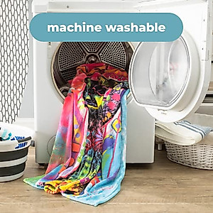 Dawhud Direct Colorful Racoon Fleece Blanket for Bed 50" x 60" Dean Russo Raccoon Fleece Throw Blanket for Women, Men and Kids Super Soft Plush Racoon Blanket Throw Plush Blanket for Racoon Lovers