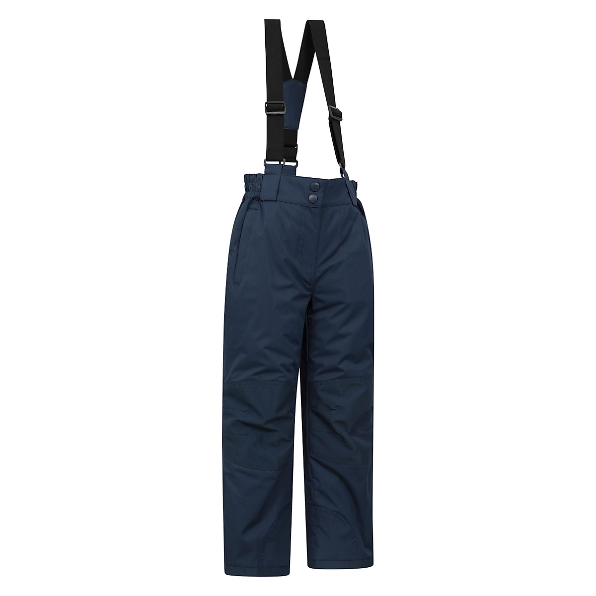 Mountain Warehouse Kids Winter Snow Pants, Reinforced Knees -Boys & Girls Ski Salopette Dark Blue 7-8 Years