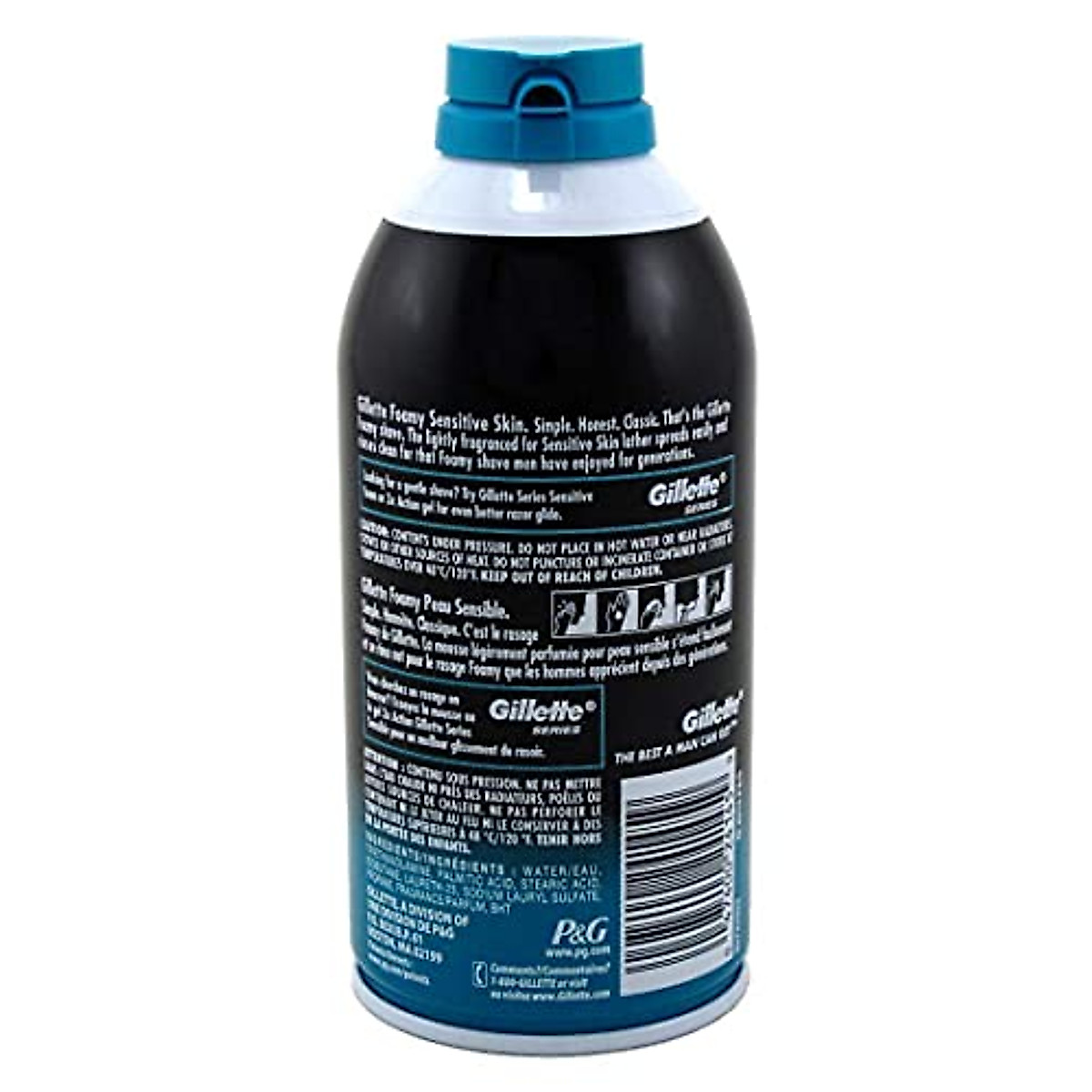 Gillette Foamy Shave Foam Sensitive 11 Ounce (325ml) (3 Pack)