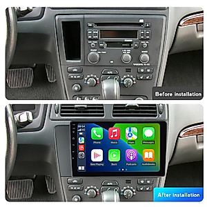 Android 12 Car Radio Stereo for Volvo XC70 V70 S60 2005-2009, Biorunn 9 Inch Octa Core GPS Navi Wireless Wired Car-Play Android Auto Head Unit IPS Touch Screen FM AM RDS DSP, 8GB RAM 128GB ROM