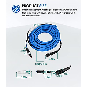 9995862 DIY Swivel Cable 2 Wire, 18M, Replace for Dolphin Pool Cleaners M200, Nautilus CC Plus, Maytronics 9995862-DIY
