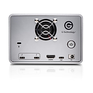 G-Technology 8TB G-RAID with Thunderbolt 3, USB-C (USB 3.1 Gen 2), and HDMI, Removable Dual Drive Storage System, Silver - 0G05748-1