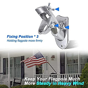 Flag Pole Holder,Flag Holder,1 inch Heavy Duty Flag Pole Bracket for House Flag Holders for Outside Metal Flagpole Mount Wall Stainless Steel Brackets Mounting Outdoor Aluminum Mount Silver 1 Pcs