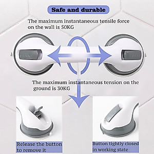 2 Pack Grab Bars for Showers - Shower Handle Strong Suction Shower Bar, Safety Grab Bars for Bathtubs and Showers Chair for Inside Shower Accessories, Bathroom Grab Bar for Seniors, Handicap,Elderly