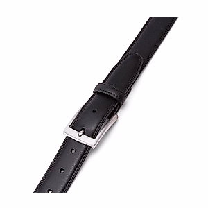 MILORDE Black Leather Belt, Fashion & Classic Design for Dress and Causal (Size 36 (Waist 34), Basic Black)
