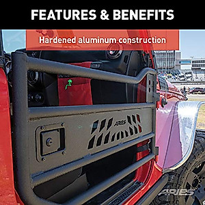 ARIES AR15009 Black Aluminum Front Jeep Wrangler JK Tube Half Doors
