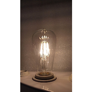 DC 12 Volt Warm White 2700k 6 Watt LED Filament ST64 Light Bulb E26 E27 Medium Base Lamp Low Voltage Marine Boat Solar Stage Film Photography Production Prop Retro Edison 12V Battery Lighting