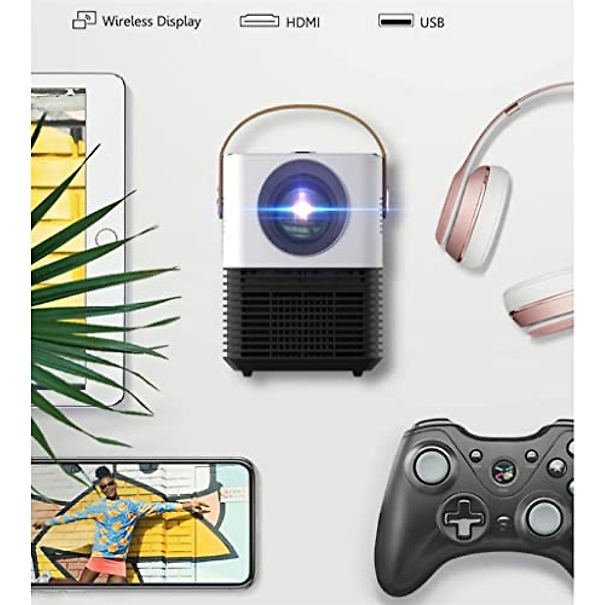 Feilx Mini Projector 2022 Upgraded Portable Video-Projector,Smart Projector Optional Support 1080p HD LED Portable Mini Projector WiFi for Home Theater Gaming Cinema