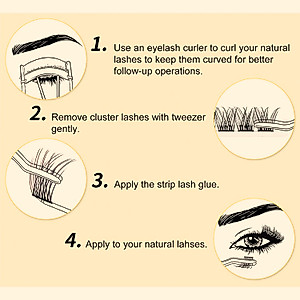 Lash Clusters D Curl 72 Pcs Cluster Lashes Natural Look Lash Extension Clusters Individual Lashes, Eyelash Extension Clusters DIY Lash Extensions at Home Lashes (D Mix 10-16mm, A02)