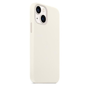 Junlucki Compatible with 13/14 Case, Liquid Silicone Case, Full Body Screen Camera Protective Cover, Shockproof, Slim Phone Case, Anti-Scratch Soft Microfiber Lining, 6.1 inch (White)