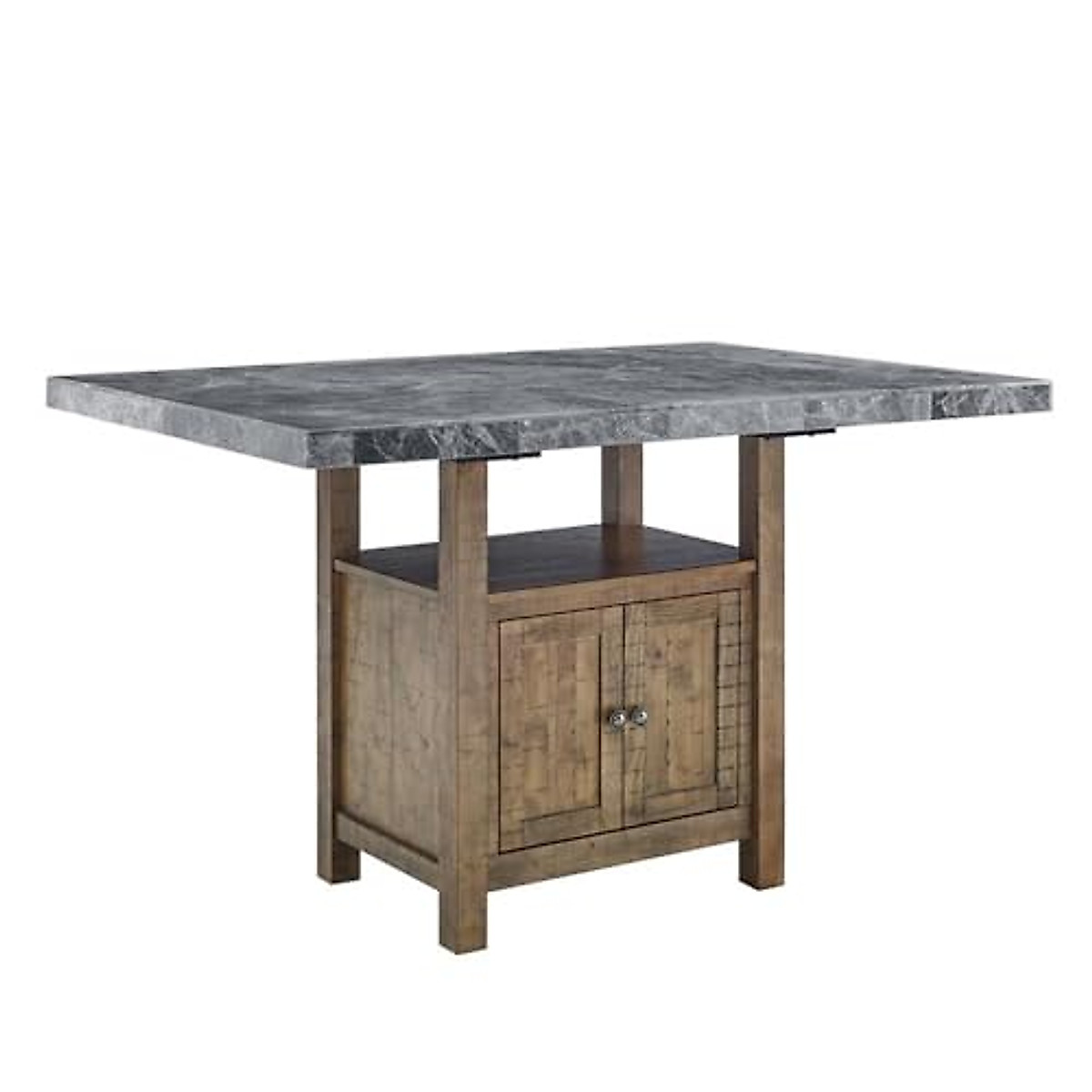 BOWERY HILL Transitional Gray Marble Counter 8-Piece Dining Set