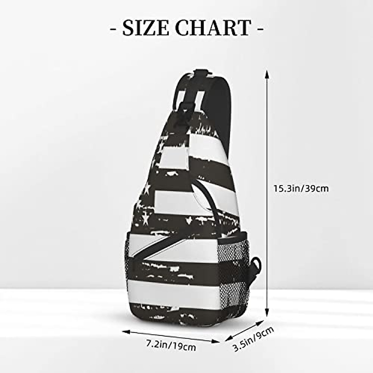 Sling Bag Vintage American USA Flag Patriotic Hiking Daypack Crossbody Shoulder Backpack Travel Chest Pack for Men Women