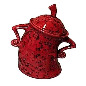 BOSONS Canister With Attitude,Fun sassy Airtight Ceramic Kitchen Storage Canisters,Food Storage Jar With Airtight Lid,Perfect For Coffee Tea Sugar Spices And More Food Jars (Red)