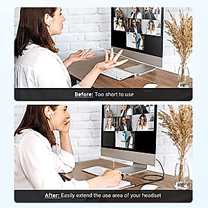 UGREEN Headphone Extension Cable 4 Pole TRRS 3.5mm Extension with Microphone Male to Female Stereo Audio Cable Gold Plated Nylon Braided Compatible with iPhone iPad Smartphones Media Players, 3FT