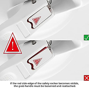 KSITEX Grab Bar for Bathtubs and Showers, Shower Handle for Elderly Suction, Heavy Duty Max Load 253lb, Handicap Grab Bars 14.5inch White One