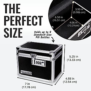 Vaultz Medicine Lock Box w/ Combination Lock - 5 x 7 x 5" Cabinet Safe, Black