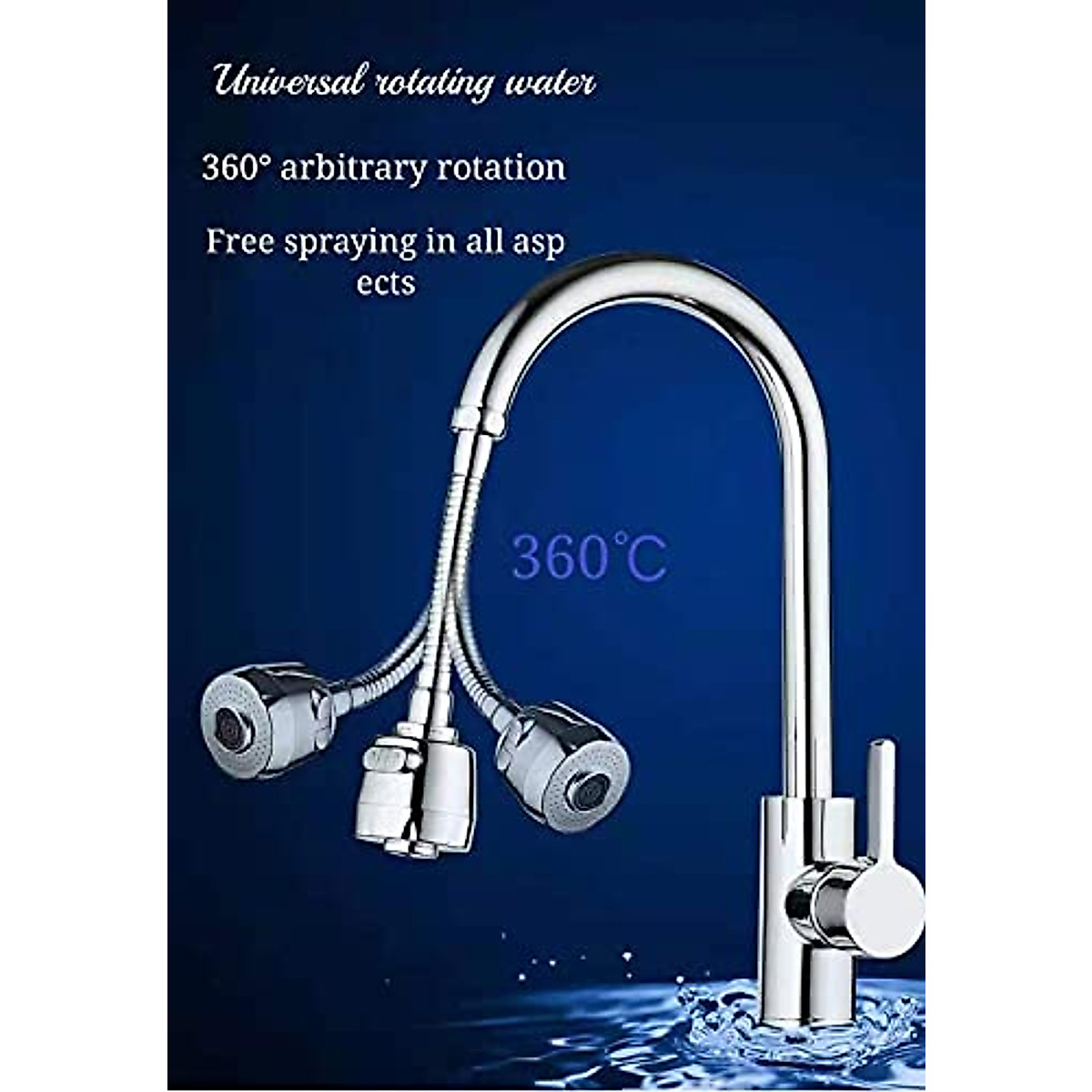 Furiencindy 2 faucet sprayer attachment, rotatable 360° faucet, with removable hose adapter attachment,splash-proof extension faucet, booster shower and water saving device, with two adjustment modes.