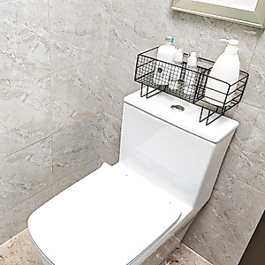 Toilet Shelf in Toilet Storage Without Drilling Or Screws, Easy Installation of Bathroom Organizer and Storage, 1 Level Bathroom Organizer. (Black monolayer)