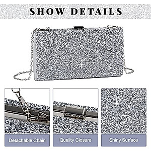 SUKUTU Women Glitter Evening Handbag Both Side Sparkling Clutch Bag for Wedding Prom Cocktail Party