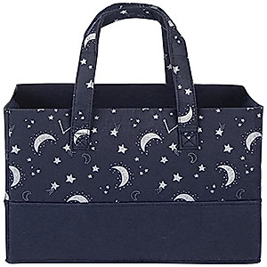 Constellation Felt Essential Storage Tote; Navy, White; Collapsible; Two Handles; 15 in x 10 in x 10 in