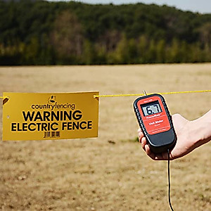 FenceMate Digital Volt Meter for Electric Fence, Range up to 19,900 V (19.9 kV), Fence Voltage Tester with Large LCD Display, Automatic On/Off, Grounding & 9V Battery Included