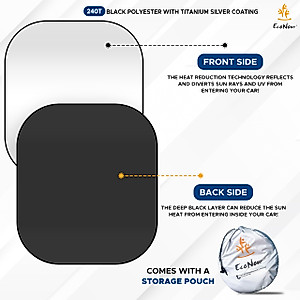 EcoNour Car Windshield Sun Shade Foldable | Front Windshield Shade for Sun, Heat and UV Rays | Sunshade for Car Front Window and Interior Sun Protection | Medium (28 x 31 inches)