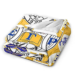 Kunsaww Sigma Gamma Rho Sorority Blanket for Women Flannel Throw Gift with 1922 Poodle and African American Design for Bedroom Sofa Decor,50"x40"