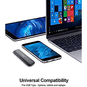 Netac SSD External Drive, Portable SSD 250GB for Type C, Up to 980MB/s, NVME SSD PCIE, USB 3.2 Gen2 10Gbps External Solid State Drive